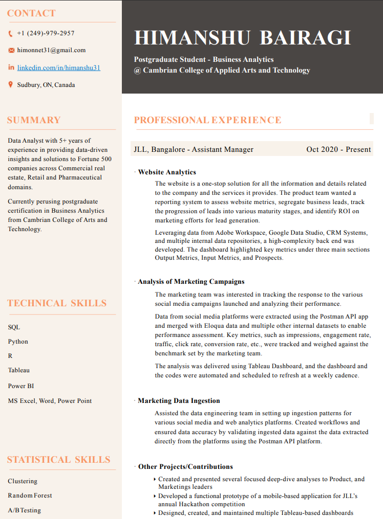 Himanshu Bairagi's Portfolio